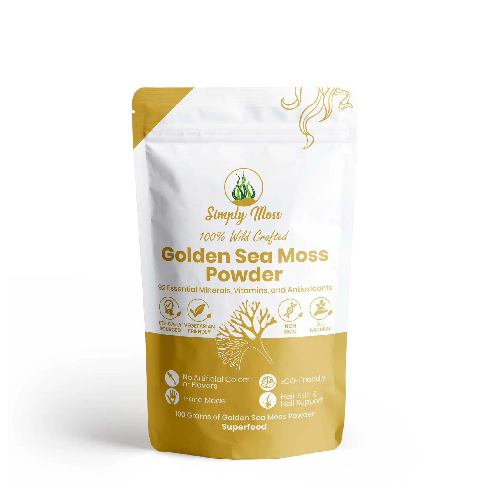 Golden Sea Moss Powder- Nutritional Content, Benefits, Uses, & More.